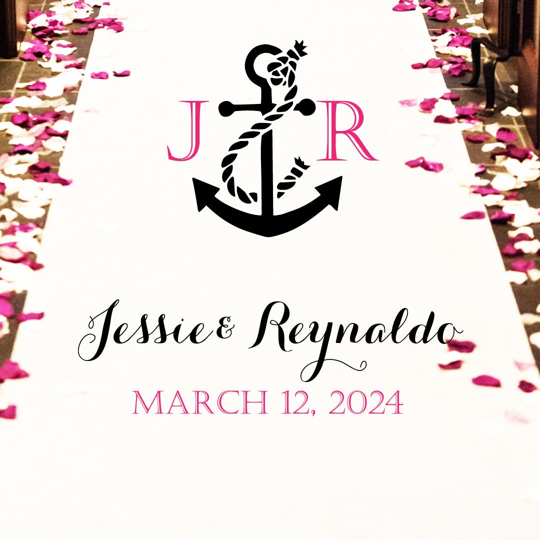 Wedding Personalized Anchor Wedding Aisle Runner - Plain White 33g Non ...