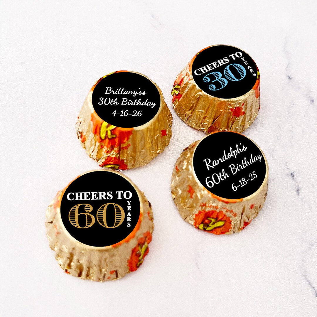 Personalized 108 Pieces Cheers to Birthday Reese Stickers Only, Cheers ...