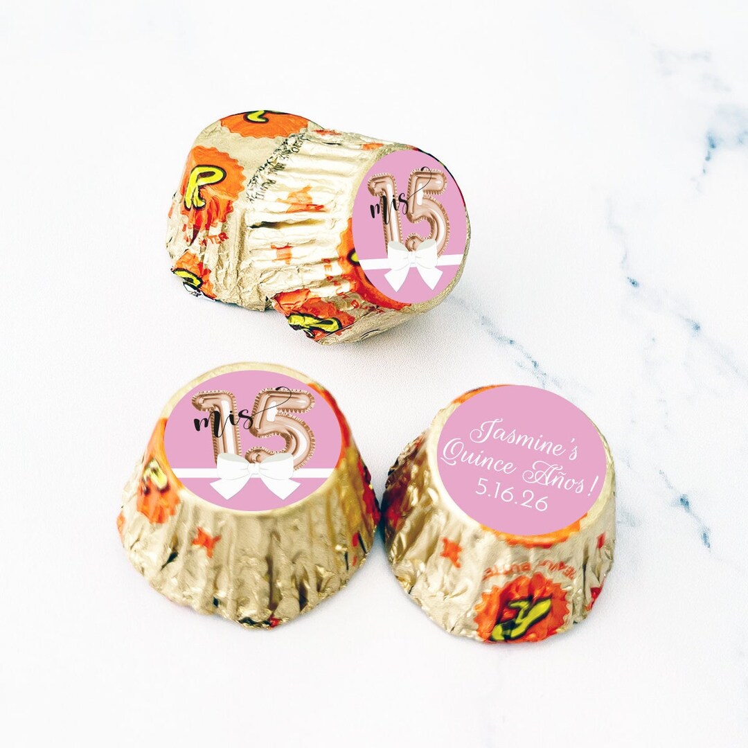 Personalized 108 Pcs Mis Quince Labels for Reese Mini Cups Favors ...