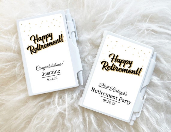 Personalized 12 Pcs Happy Retirement Notebook Favors | Etsy