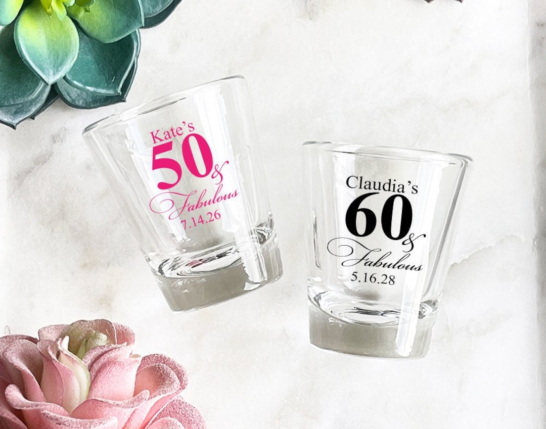Personalized 24 Pieces Birthday and Fabulous Printed Shot Glass Favors ...
