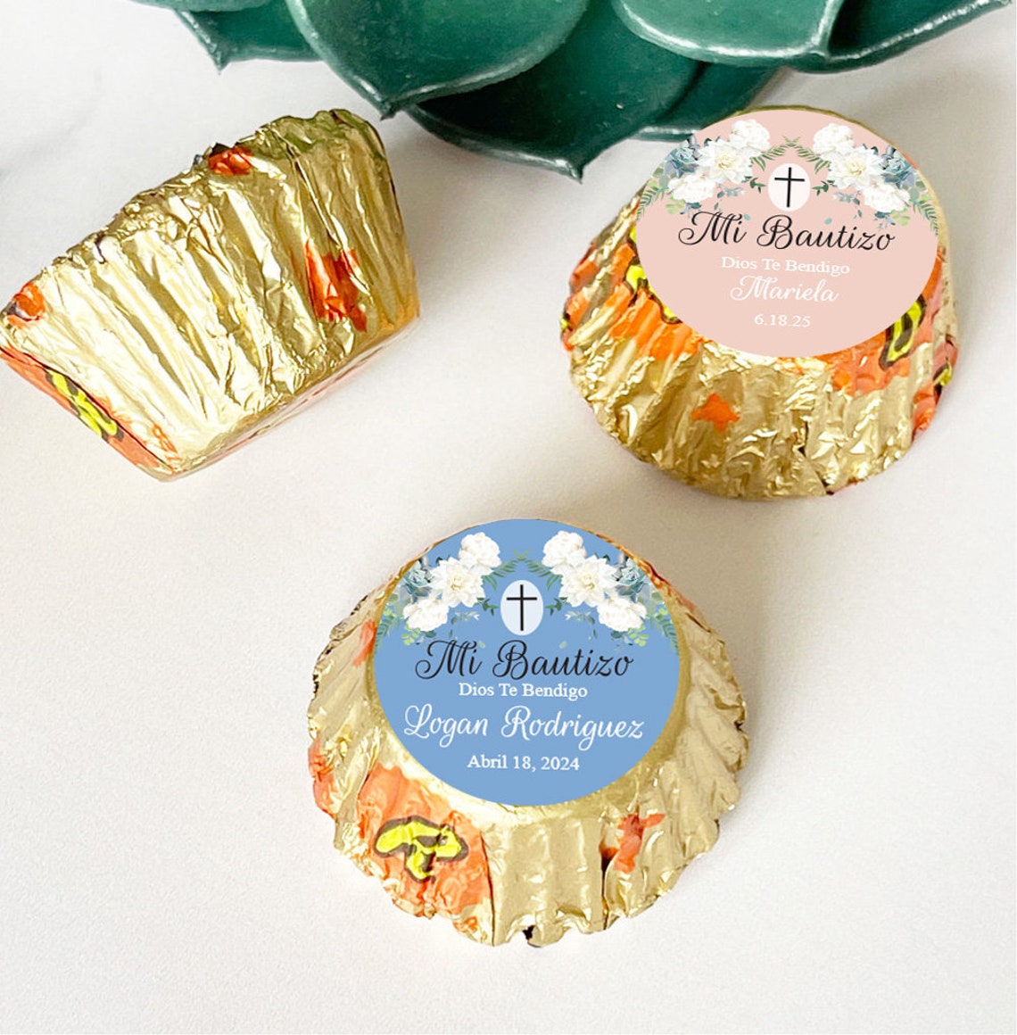 Personalized 108 Pieces Bautizo Reese Stickers Only Bautizo - Etsy