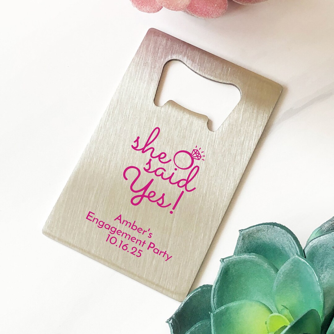 Personalized 24 Pieces She Said Yes Printed Credit Card Stainless Steel ...