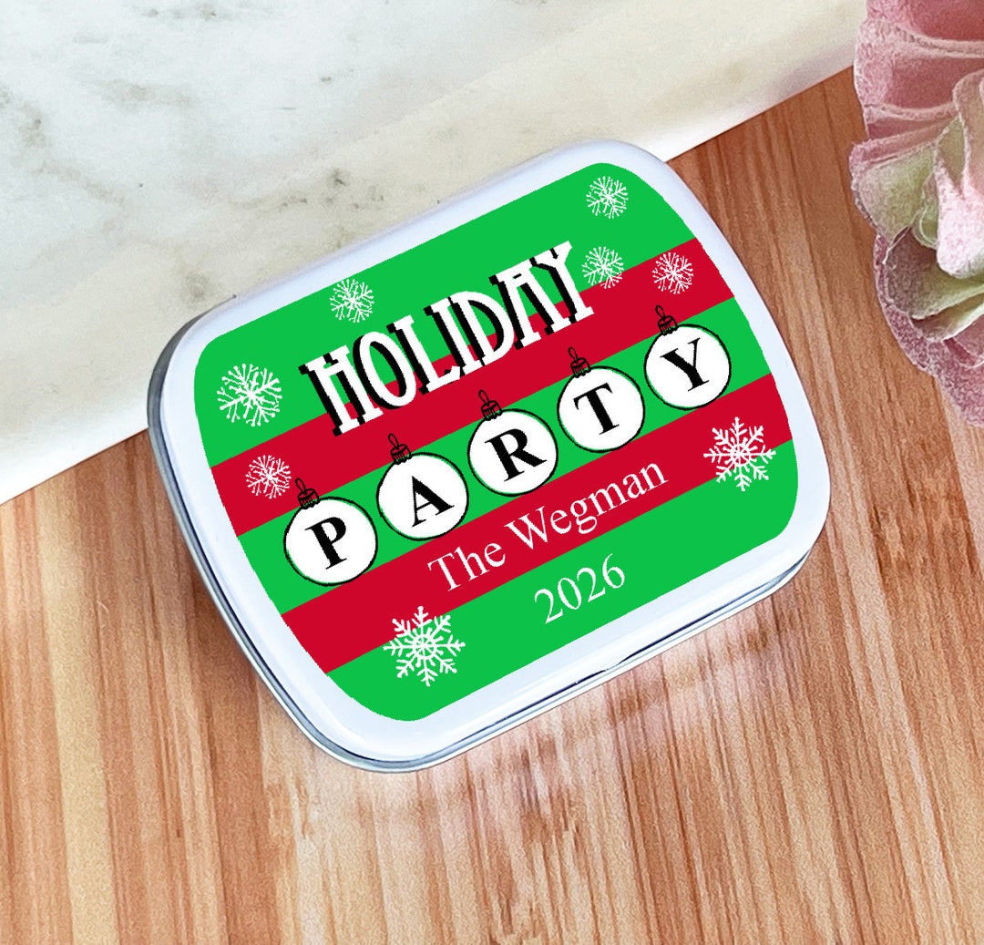 Personalized 12 Pieces Holiday Party Personalized Mint Tins Favors ...