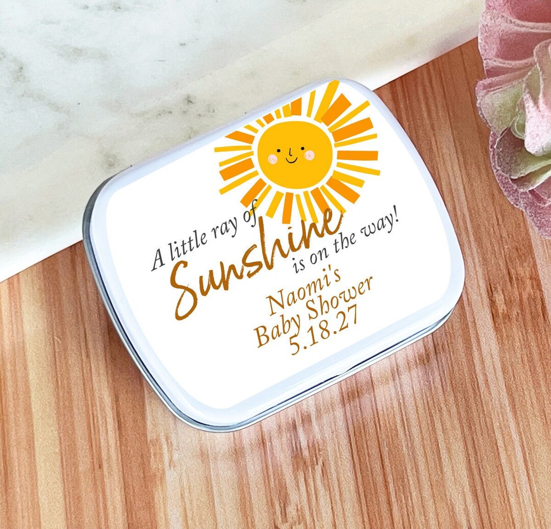 Personalized 12 Pieces A Little Ray of Sunshine is on the Way Mint Tins ...