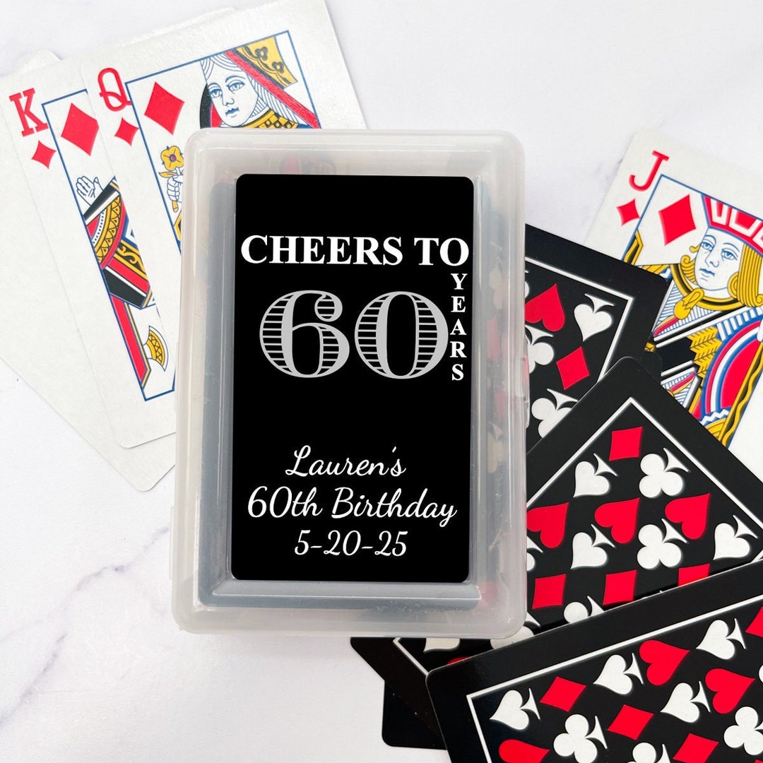 Personalized 10 Pieces Cheers to Birthday Playing Cards Stickers Favors ...