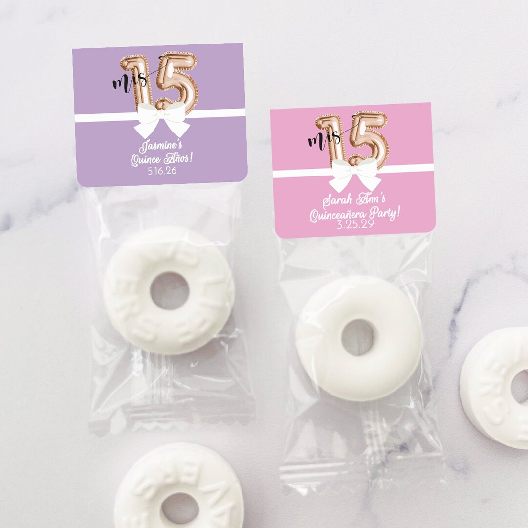 Personalized 24 Pcs Mis Quince Party Life Saver Favors, Party Label ...
