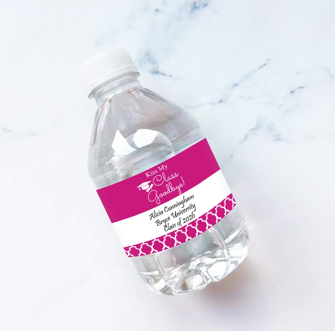 Personalized 16 PCS Graduation Water Bottle Stickers DESIGN-MG23 ...