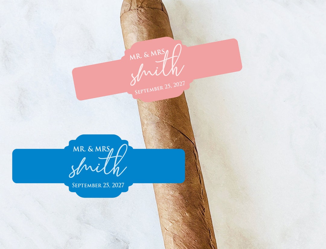 Wedding Cigar Label Bands, Personalized 15 Pieces Mr and Mrs Labels for ...
