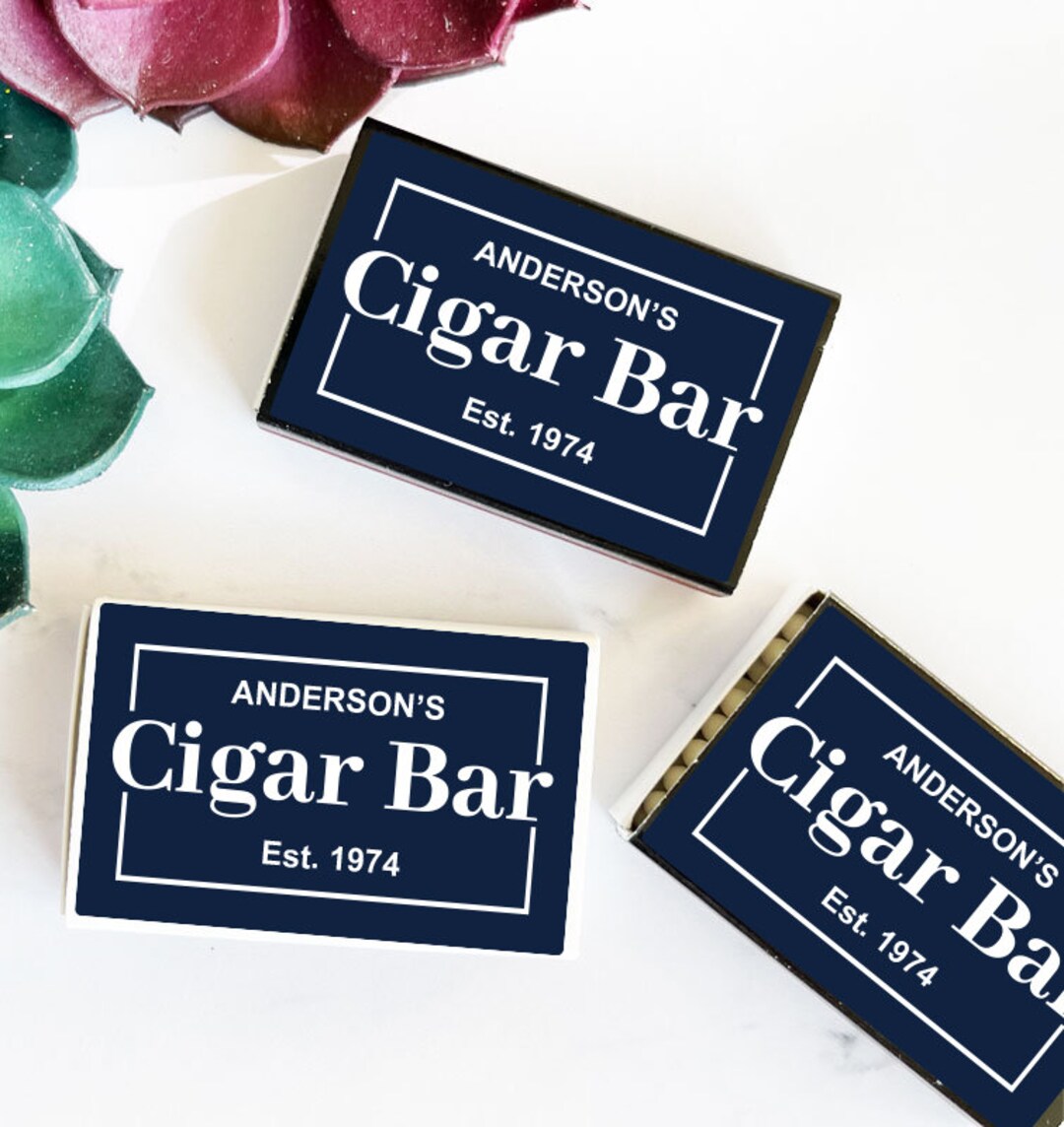 Personalized 50 Pcs Cigar Bar Matchbox Favors W/ Stickers DESIGN-MG122 ...