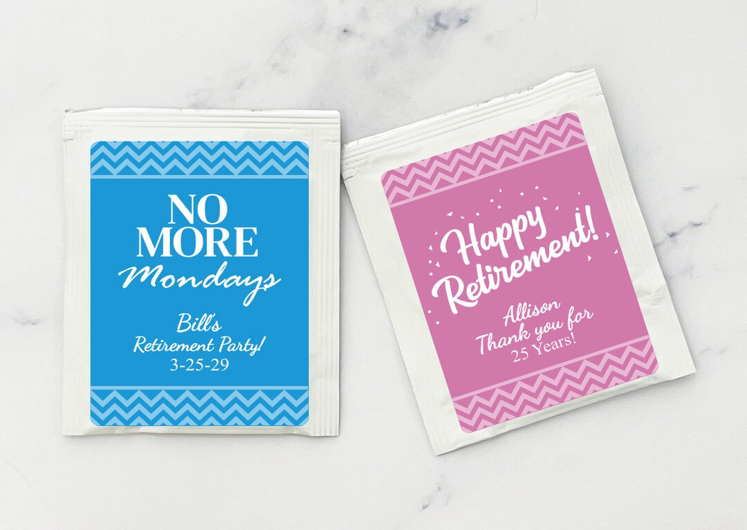 Personalized 30 Pcs Retirement Tea Party Favors, Retirement Party Cocoa ...