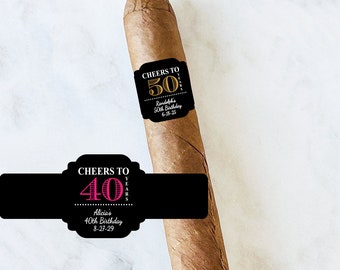 Personalized Cigars Labels Birthday - Etsy