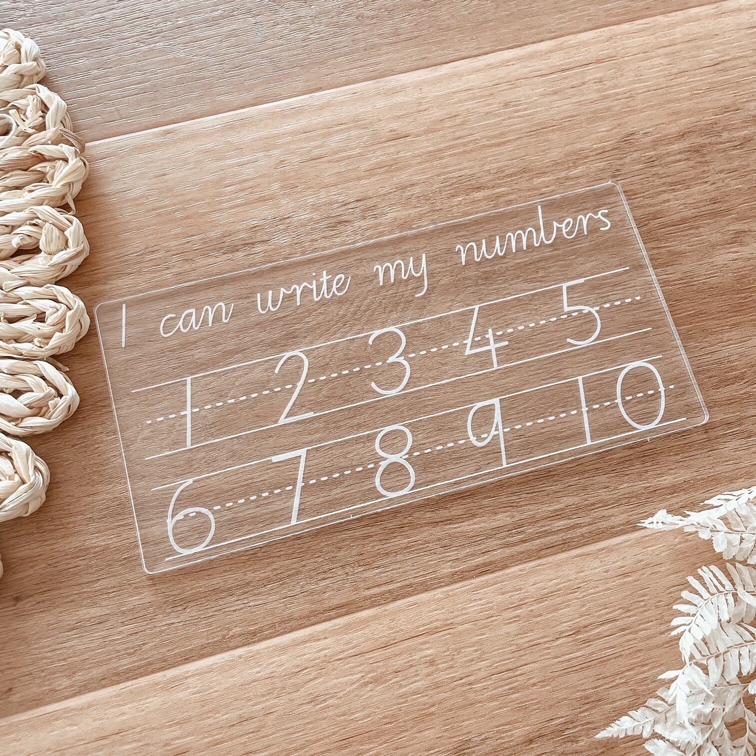 Acrylic Numbers Counting Tracing Board AUSTRALIAN FONTS School Fonts ...