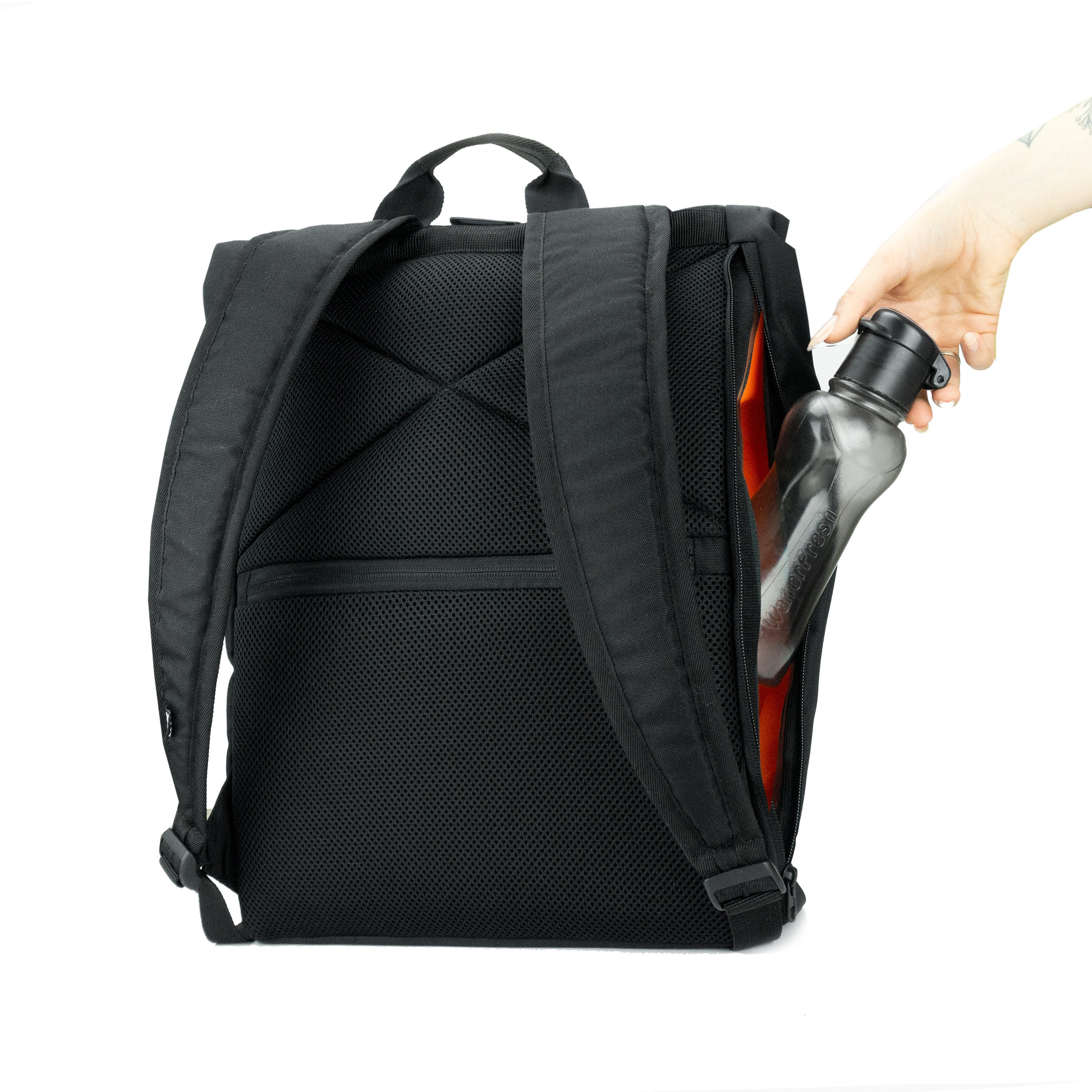 Black Waterproof Backpack, Roll Top, Laptop 15.6 Inch Rucksack ...