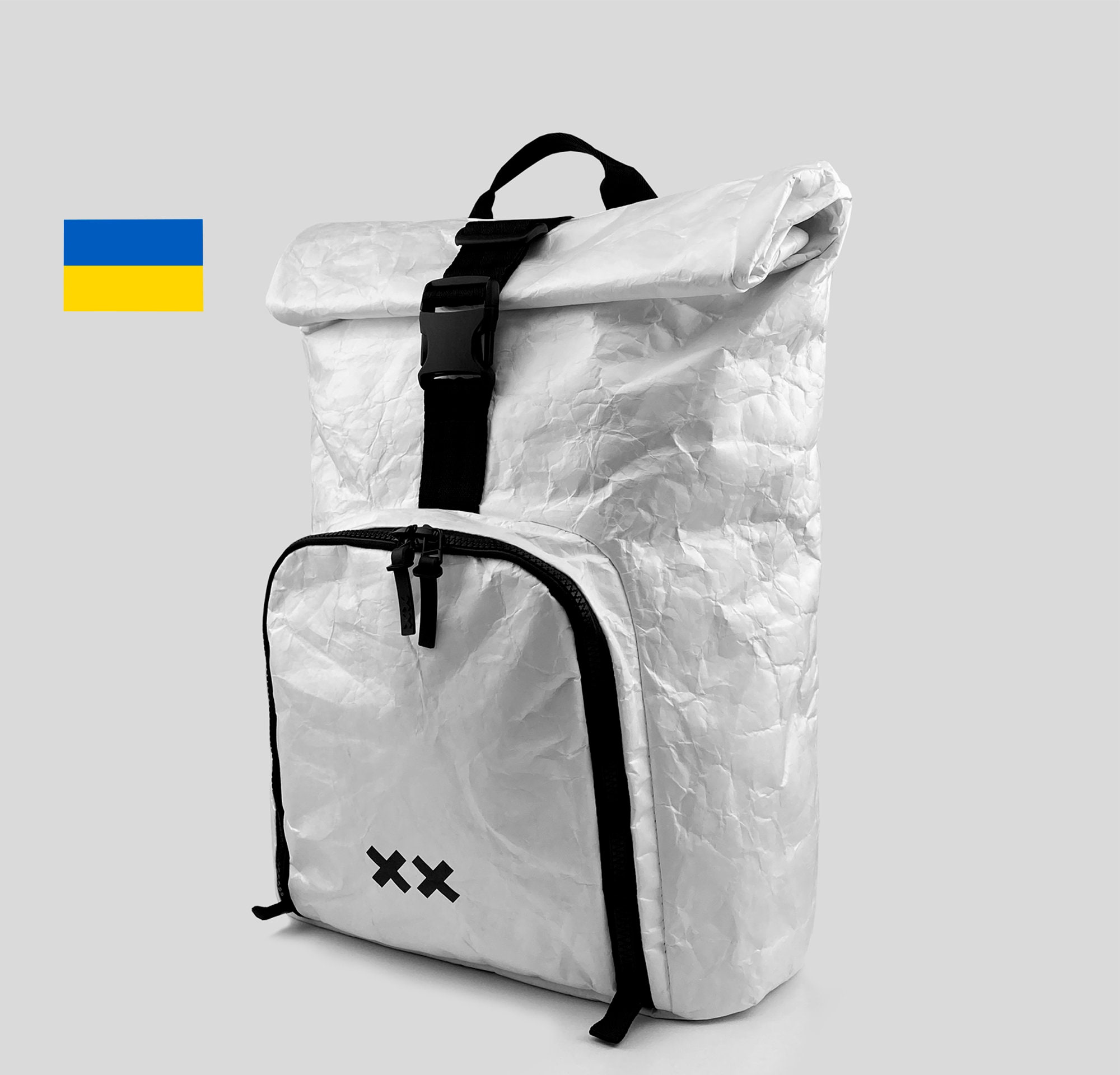 White Tyvek Rolltop Backpack Roomy Urban Bag for Boyfriend - Etsy