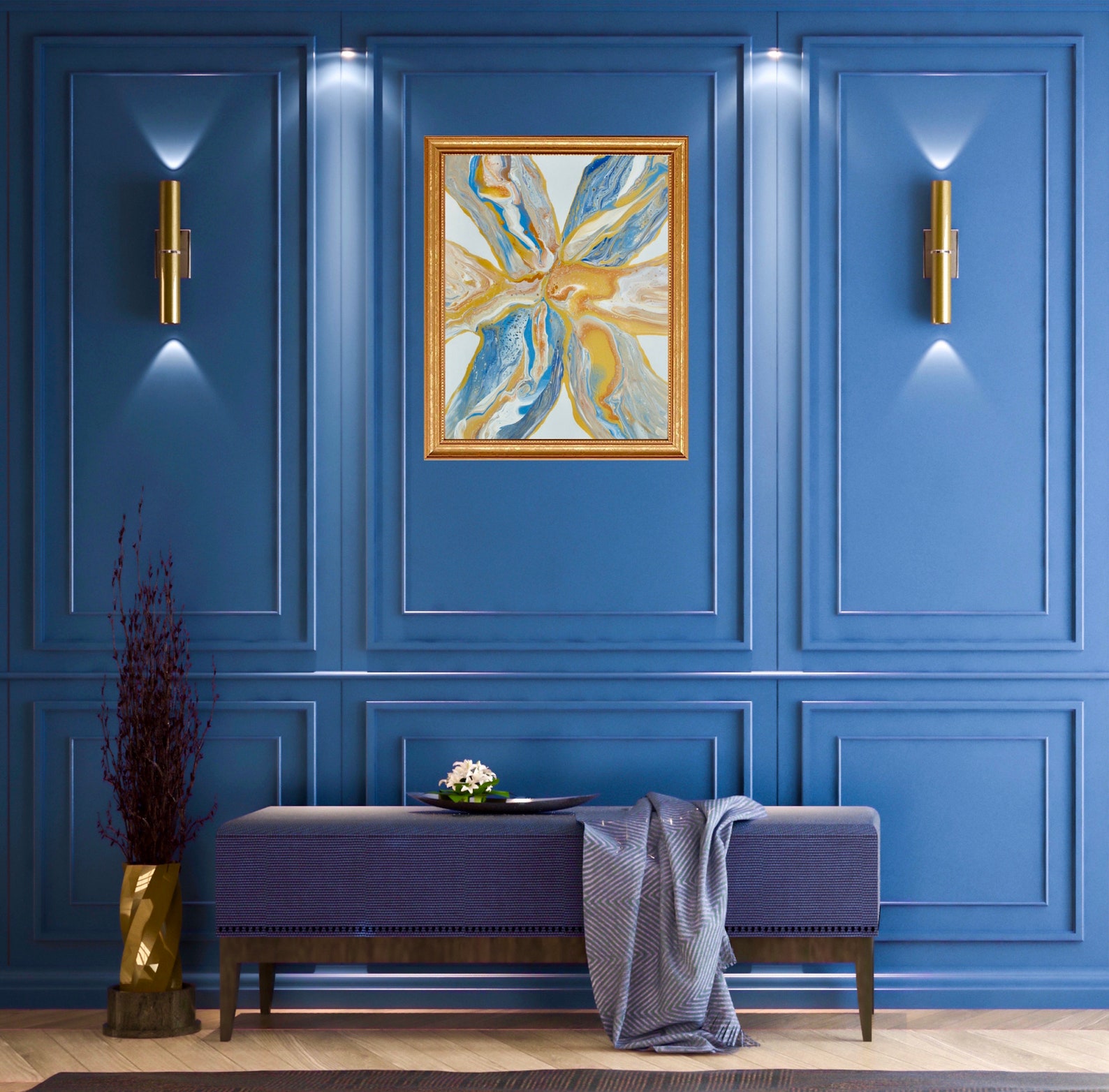 Painting on Canvas Original, 18" X 24", Pour Painting on Canvas ...