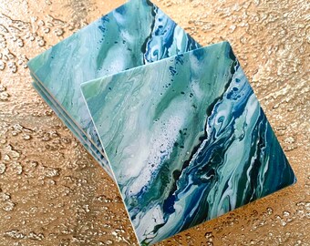 Stone Tile Coasters - Etsy