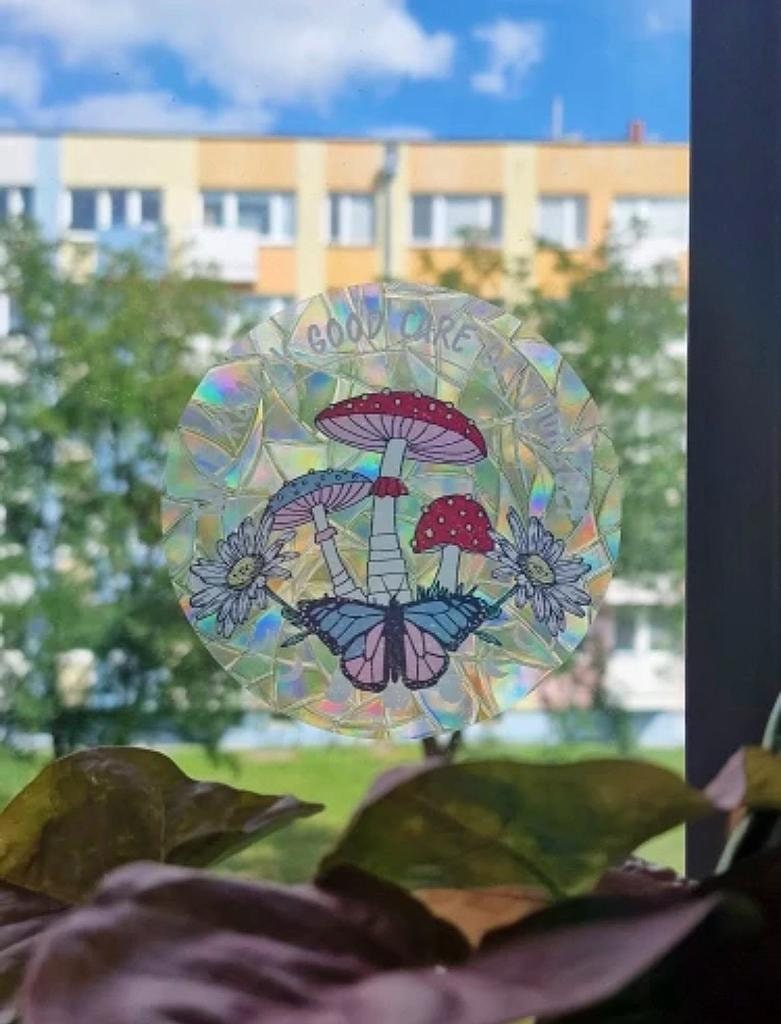 PVC Suncatcher Glass Stickers for Window Rainbow Sunlight Decals Shiny ...