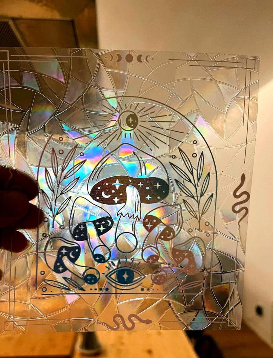 PVC Suncatcher Glass Stickers for Window Rainbow Sunlight Decals Shiny ...