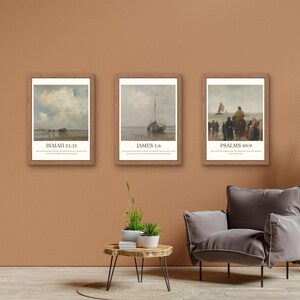 Set/ 3 Sea Themed Christian Wall Art Bundle | Printable Scripture Art ...