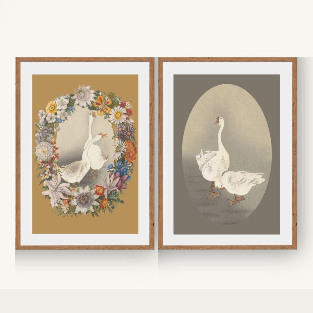 Vintage Goose Wall Art - Nursery Goose Print - Cottagecore Goose ...