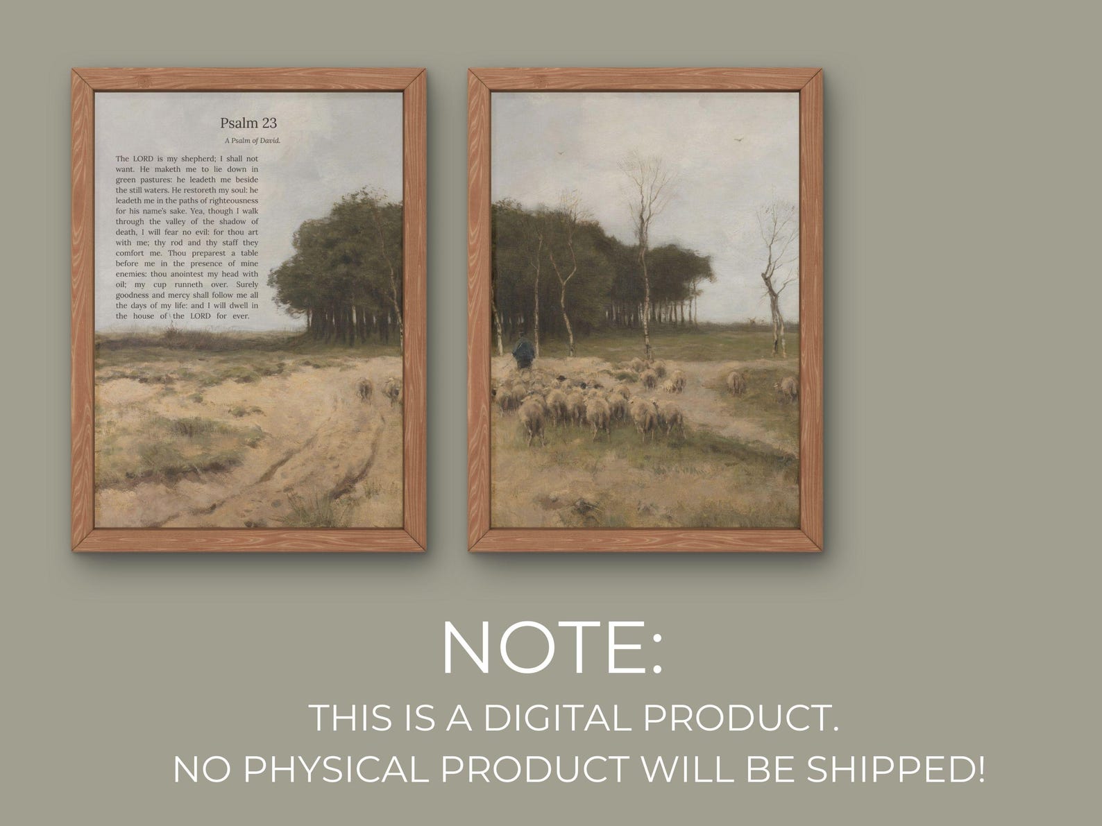 Psalm 23 KJV Printable Set/2 – Shepherd & Sheep Art by Anton Mauve ...