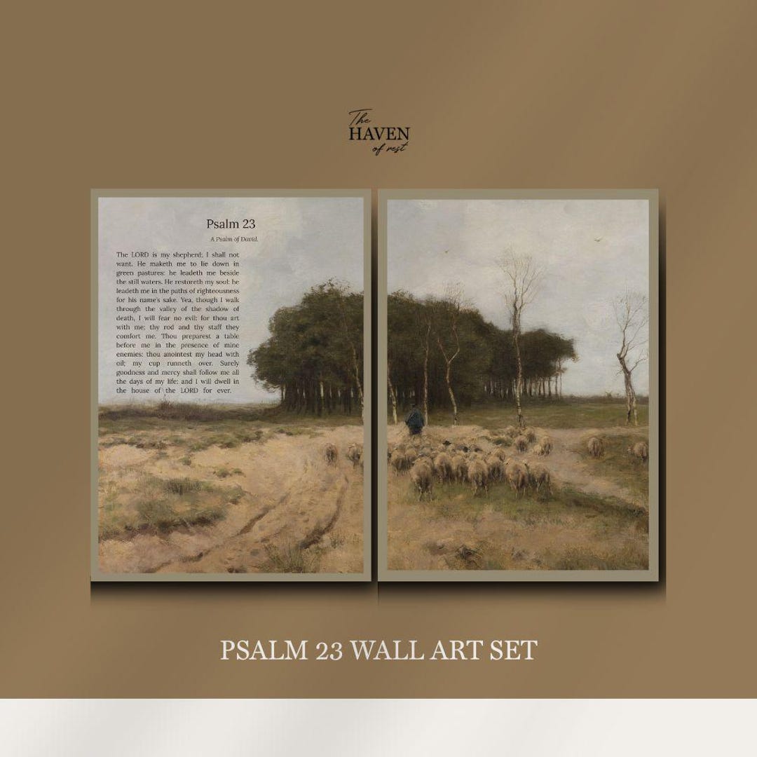 Psalm 23 KJV Printable Set/2 – Shepherd & Sheep Art by Anton Mauve ...