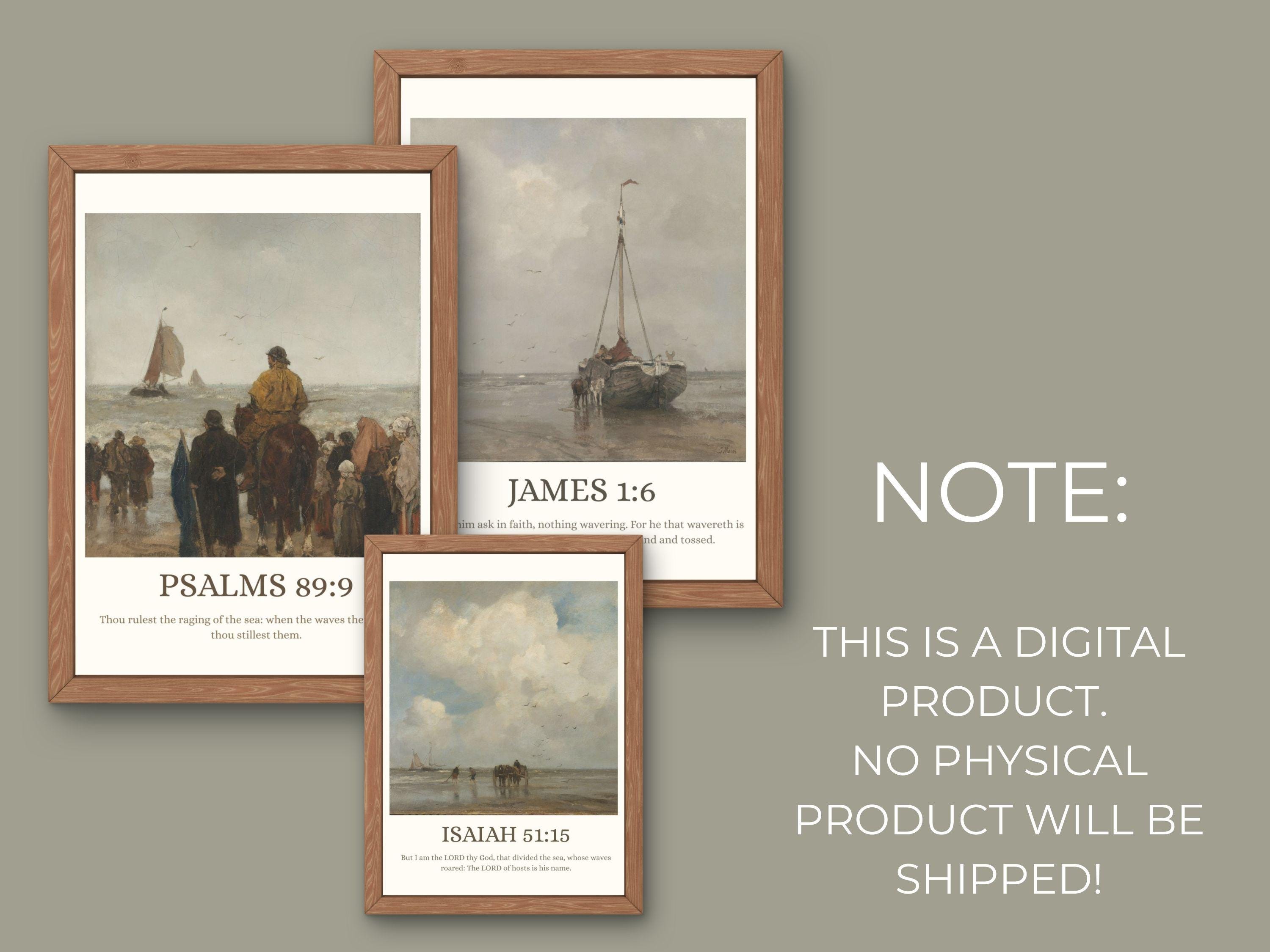 Set/ 3 Sea Themed Christian Wall Art Bundle | Printable Scripture Art ...