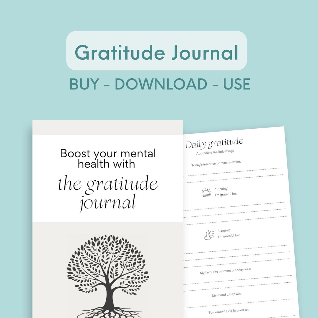 Gratitude Journal Gratitude Planner Printable Journal Mental Health ...