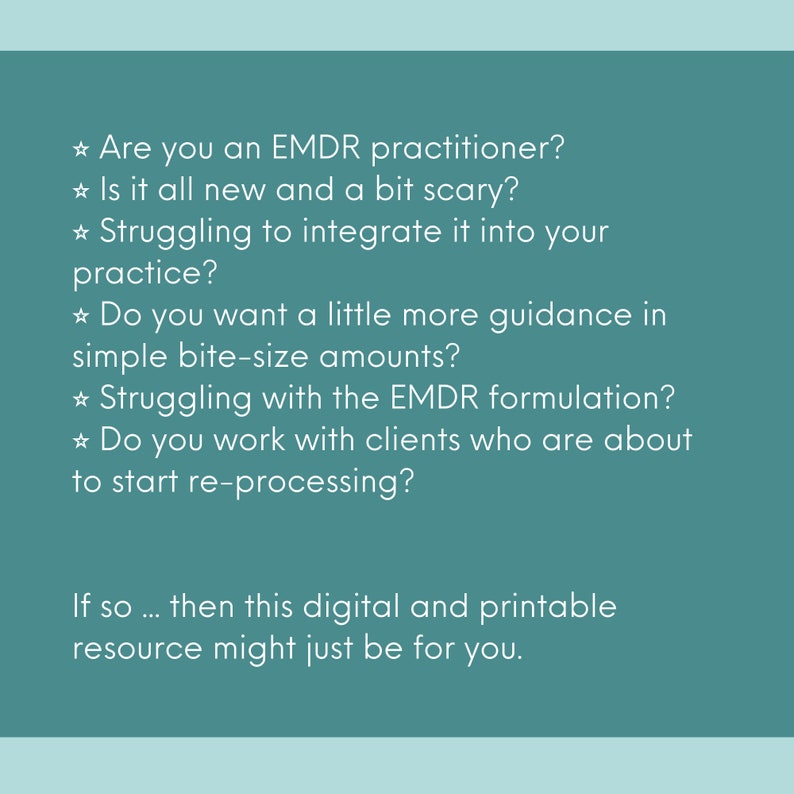EMDR Confidence EMDR Protocol Resources Mental Health Therapy - Etsy