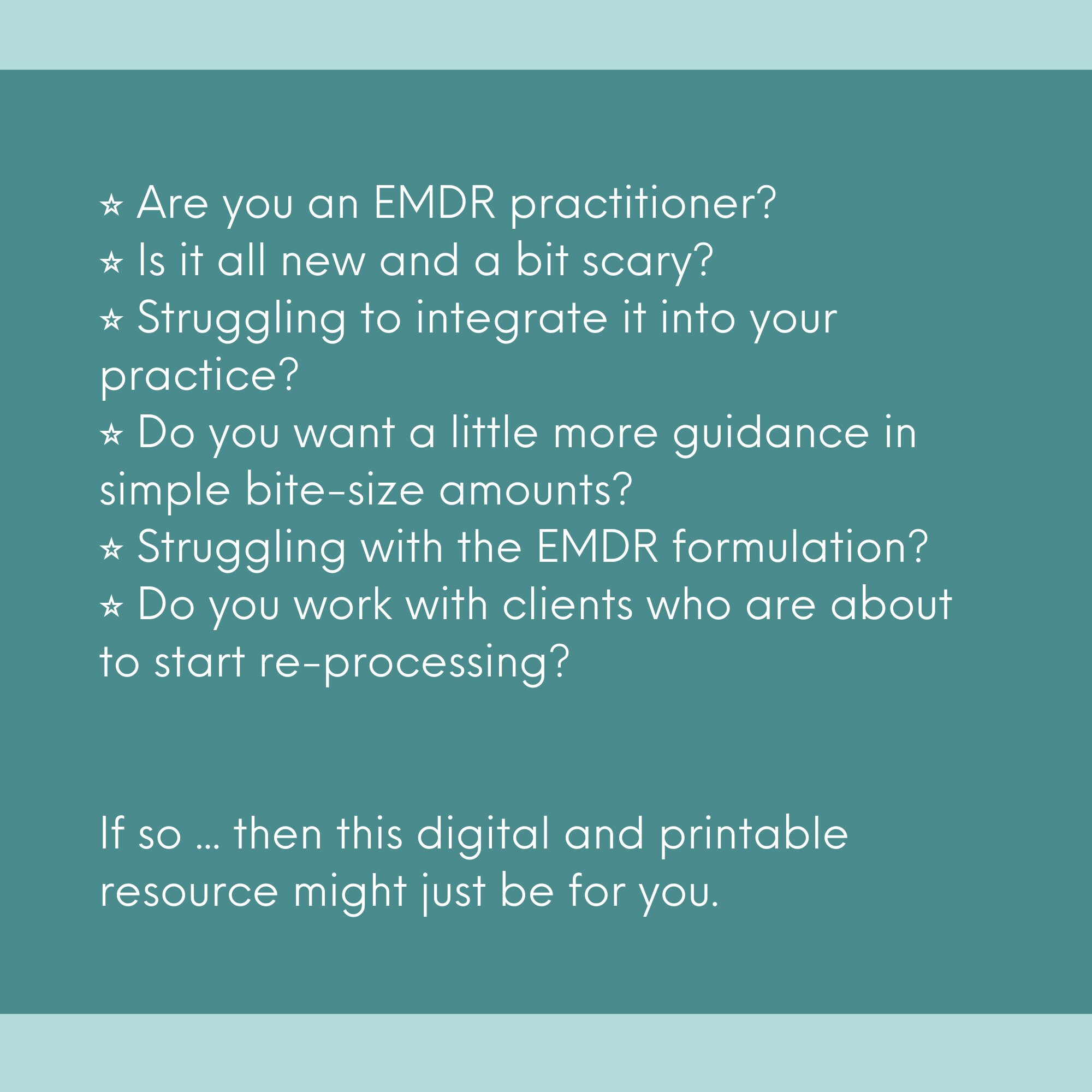 EMDR Confidence EMDR Protocol Resources Mental Health Therapy Resources ...