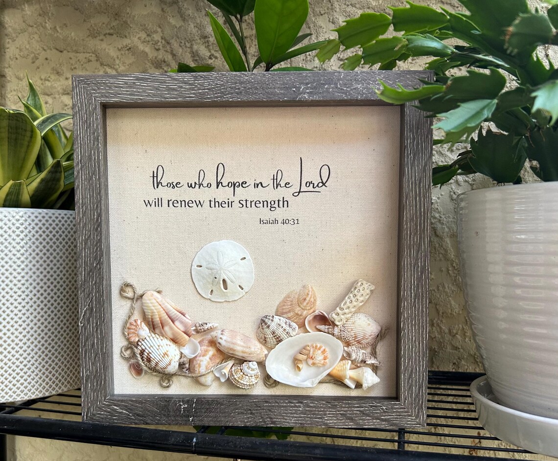 Hope in the Lord Shadow Box / Florida Shells - Etsy