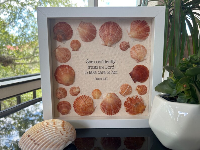 Psalm 112:7 Trust the Lord Shadow Box / Scallop Shells - Etsy