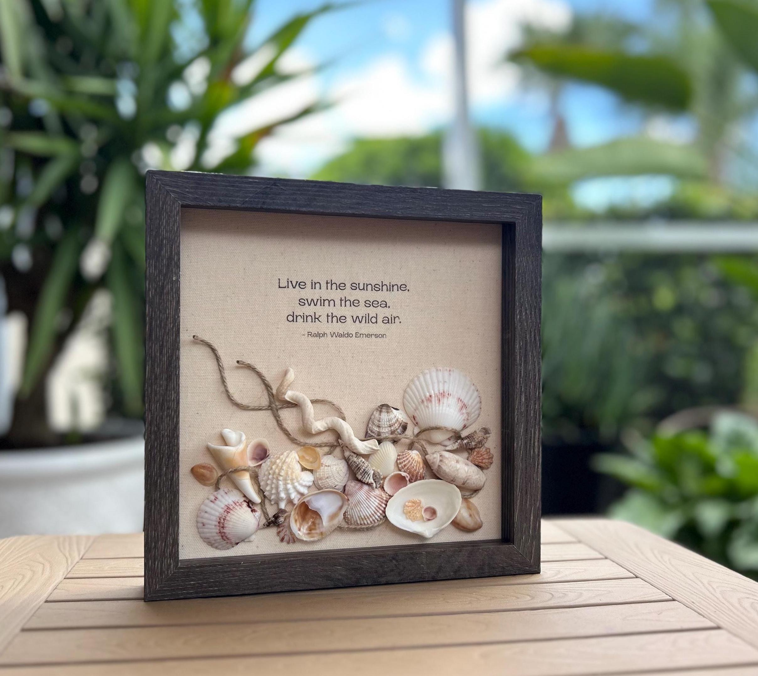 SWFL "swim the Sea" / Emerson Quote Shell Shadow Box - Etsy