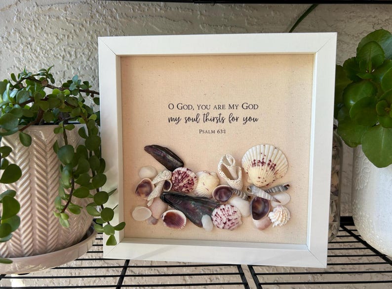 My Soul Thirsts for God Shell Shadow Box - You Choose Frame Color! - Etsy