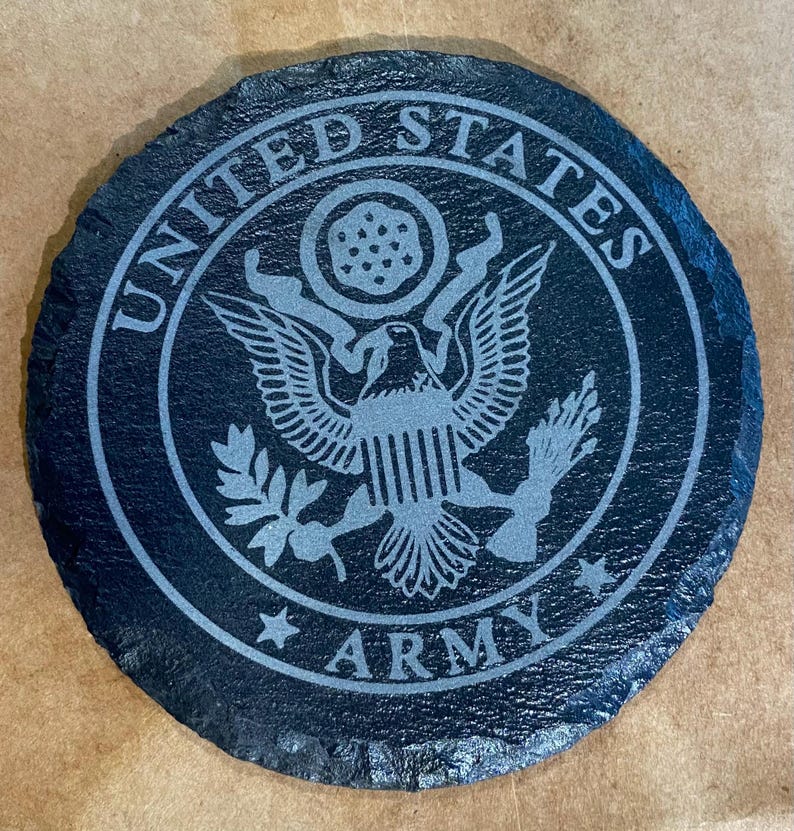 Army Slate Coaster (set of 4) - Etsy