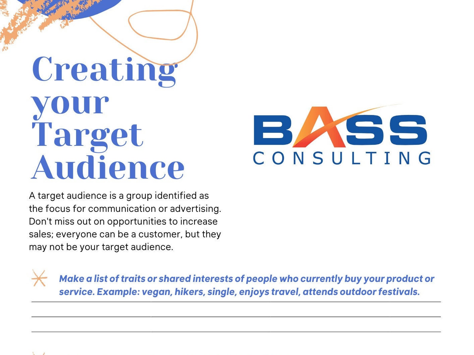 Determine Your Target Audience Planner Worksheet Digital Download Small ...