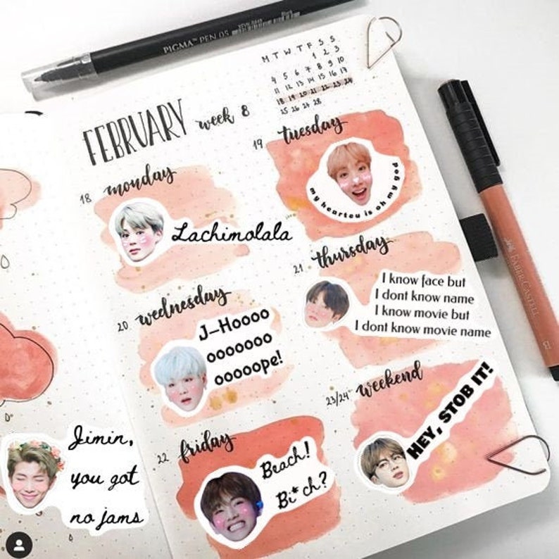 Printable Artwork Stickers of BTS Members With Iconic Quotes - Etsy