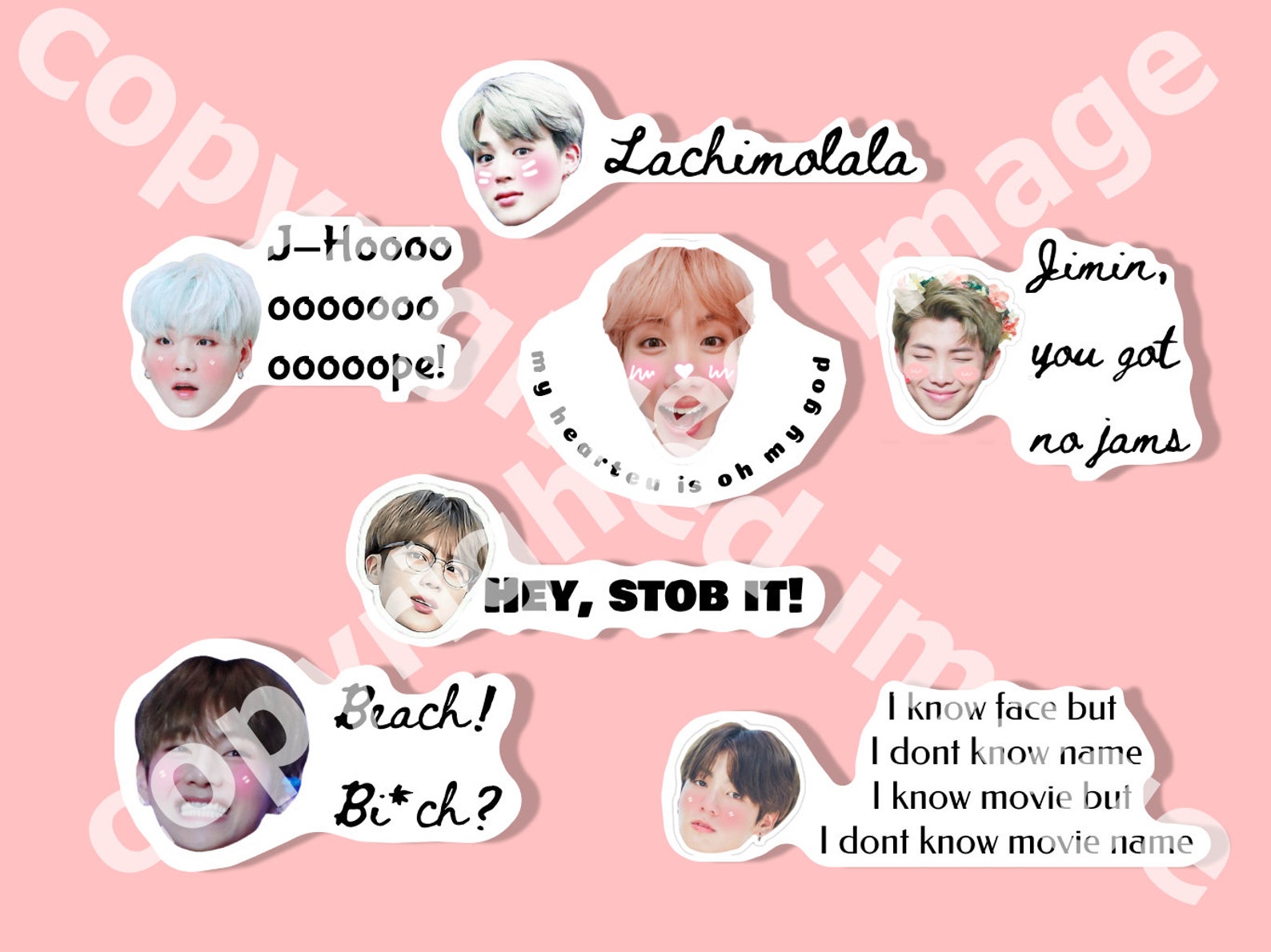 Printable Artwork Stickers Of Bts Members With Iconic Quotes - Etsy