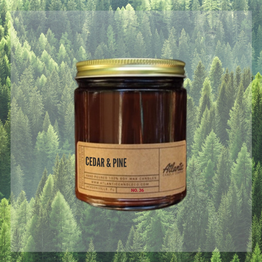 Cedar & Pine Soy Candle – Woodsy Cabin Scent, Outdoor Lover Gift ...