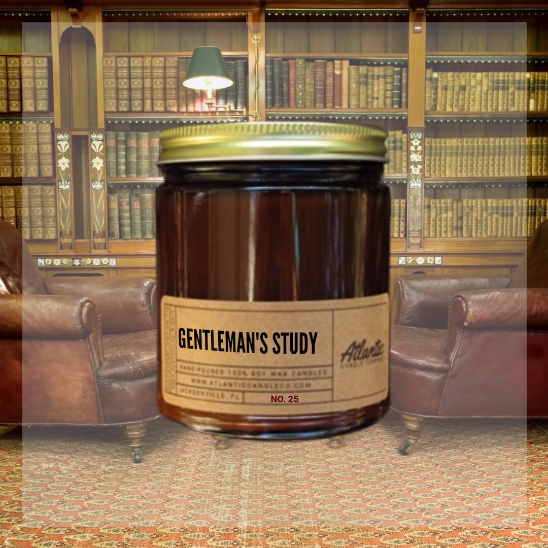 Gentleman's Study Soy Candle – Sophisticated Wood & Tobacco Scent ...
