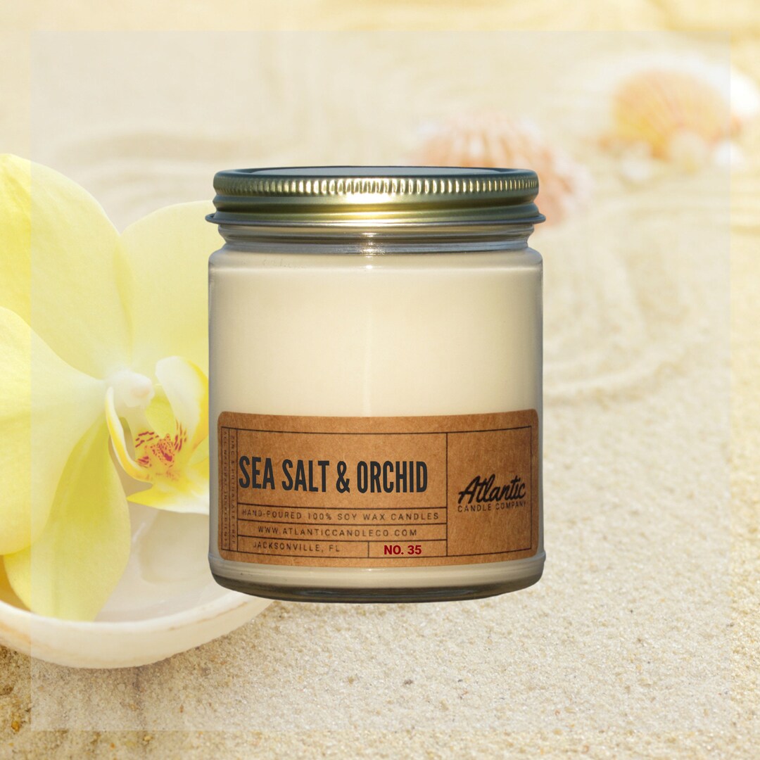 Vela moderna de sal marina y soja de orquídea, totalmente natural ...