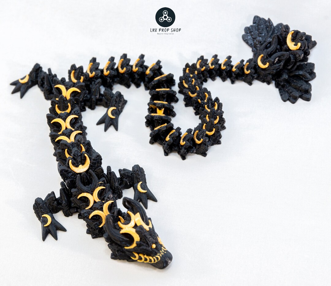 16 Inch Articulated Mystic Lunar Dragon - Moon Dragon - Large Moon ...