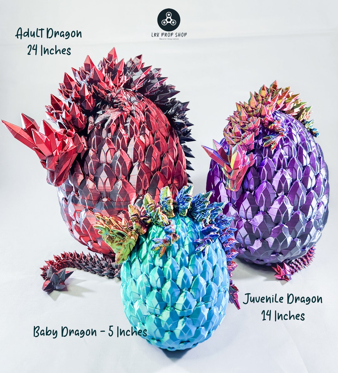 Dragonscale Egg With Baby Dragon: 3D Printed Articulated Toy - Etsy