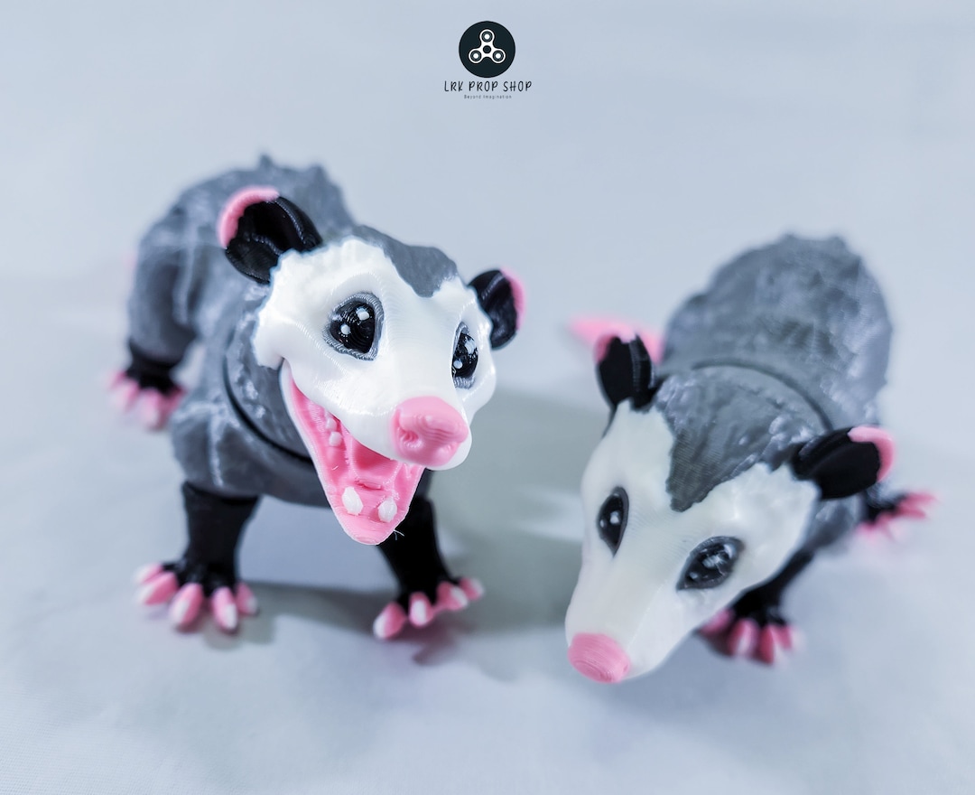3D Printed Articulated Opossum Fidget Toy - Working Jaw - Etsy