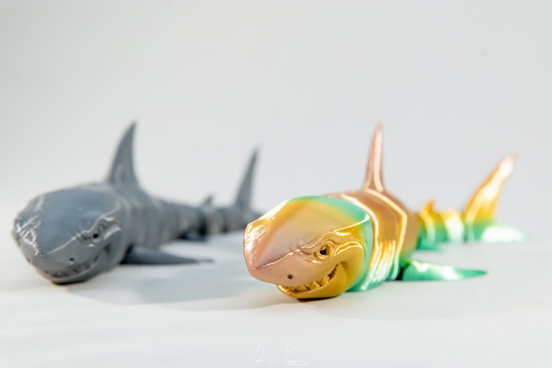 3D Printed Articulated White Shark Fidget Toy – 8 Inch - Etsy