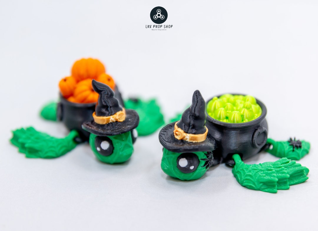 Articulated Halloween Turtles Pair - Witch Turtles - 2 Pack! - Caludron ...