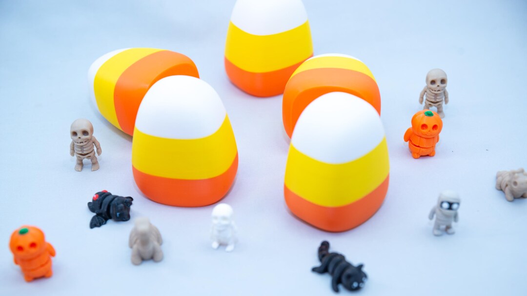 Spooky Halloween Mini Friends Set With Locking Candy Corn Container - 7 ...