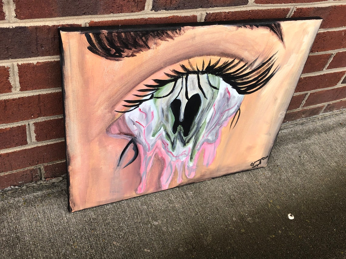 Painting Art Eye Dripping eye Surrealism Acrylic | Etsy