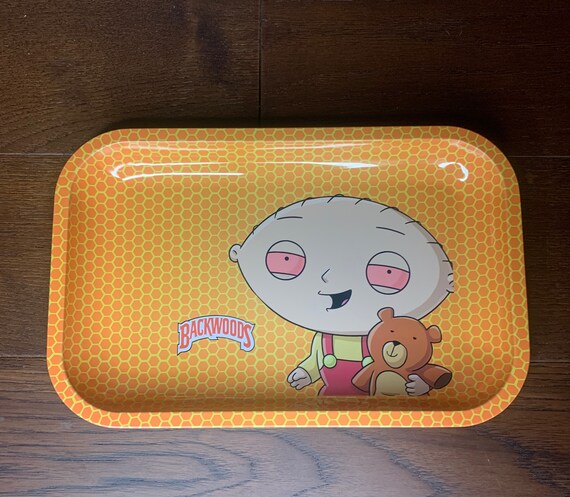 Backwoods Blue Cartoon Retro Vintage Video Game Metal Rolling TrayAsh ...